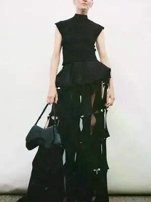 A.W.A.K.E. Mode Knitted High Neck Sleeveless Top