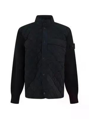 Stone Island Quilted Knitted-sleeve Jacket - Black