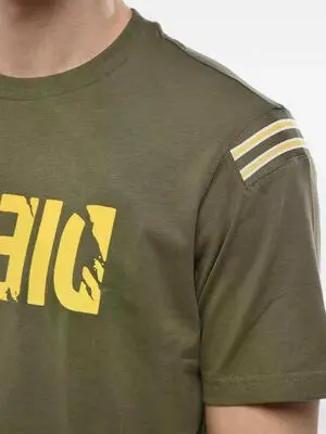 DIESEL® T-just-rib Logo-print Striped-shoulder T-shirt