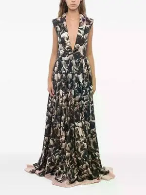 COGO Printed Sleeveless Dress - Black