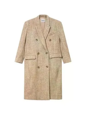 MARANT ETOILE Herringbone-knit Coat - Neutrals