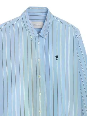AMI Paris De Coeur Vertical-stripe Shirt