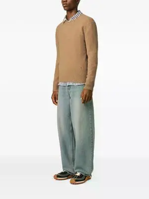AMI Paris Crew-neck Cashmere Sweater With De Coeur
