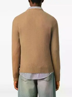 AMI Paris Crew-neck Cashmere Sweater With De Coeur