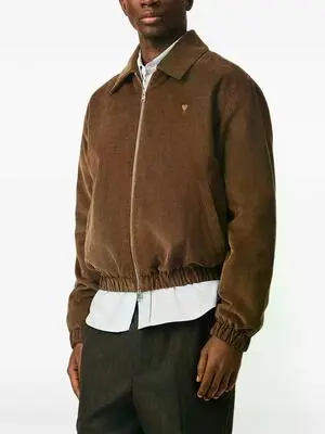 AMI Paris Corduroy Cotton Padded Jacket With De Coeur Embroidery