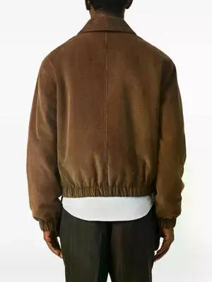 AMI Paris Corduroy Cotton Padded Jacket With De Coeur Embroidery