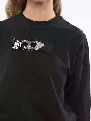 DIESEL® Long Sleeve Sequin Logo Sweatshirt