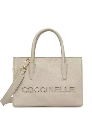 COCCINELLE Small Logo Debossed Tote Bag - Neutrals