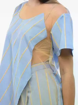 Viktor & Rolf Striped Blouse With Mesh Panelling