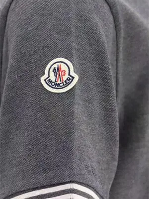 Moncler Stripe-trim Logo-patch Polo Shirt