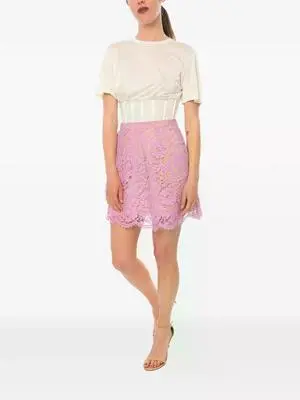SUPER BLOND Lace-overlay Mini A-line Skirt