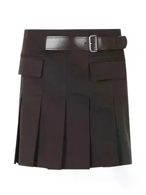 SEMICOUTURE Belted Pleated Mini Skirt