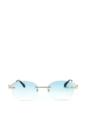 Palm Angels Oval Rimless Sunglasses - Gold