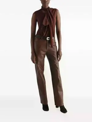 LEMAIRE Asymmetrical Merino Wool Blend Cardigan - Brown