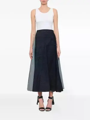 LANVIN Panelled Midi Denim Skirt - Blue