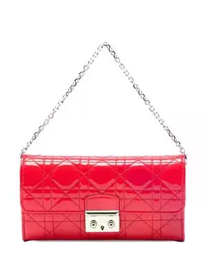 Dior 2014 Patent Cannage Miss Wallet On Chain Handbag - Red