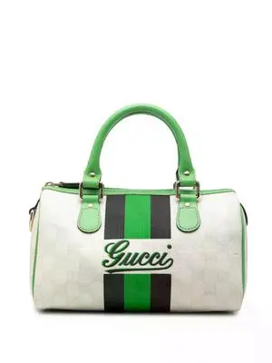 Gucci 2000-2015 Small Gg Supreme Joy Web Boston Bag - White