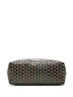 Goyard Saint Louis Pm Tote Bag In Coated Canvas With Leather Trim - Black