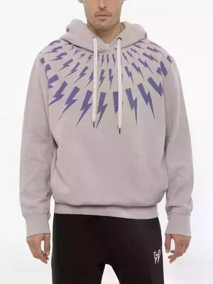 Neil Barrett Fairisle Thunderbolt Hoodie - Neutrals