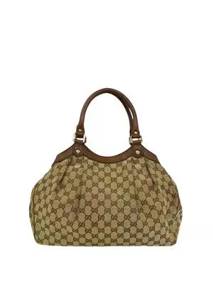 Gucci Gg Monogram Canvas Sukey Tote Bag - Neutrals