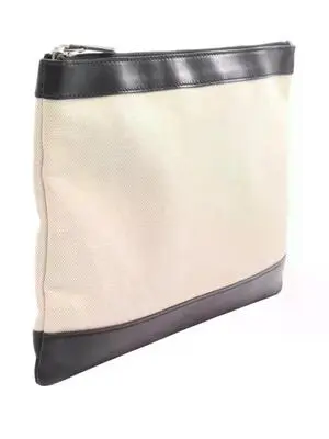 Balenciaga Canvas Navy Clip M Clutch Bag - Brown