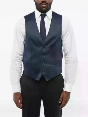 Corneliani Satin Piped-pocket Waistcoat