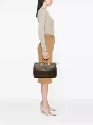 LOUIS VUITTON Monogram Speedy 35 Boston Bag - Brown