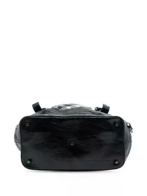 Burberry Beat Check Nylon And Patent Leather Lowry Satchel