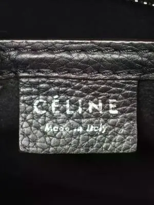 Celine Nano Luggage Tote Bag In Drummed Calfskin - Black