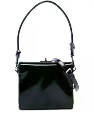 Prada Patent Leather Turnlock Satchel - Black
