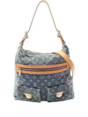 LOUIS VUITTON 2005 Monogram Denim Baggy Gm Shoulder Bag - Blue