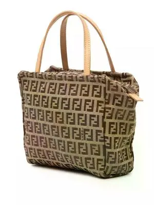 Fendi Mini Zucchino Canvas Handbag - Neutrals