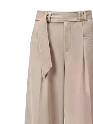 Closed Belted Wide-leg Trousers