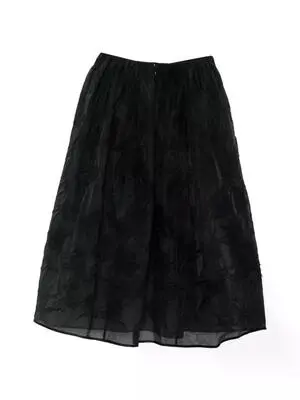 Cecilie Bahnsen Fuana Bow-jacquard Pleated Midi Skirt - Black