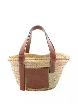 Loewe 2017-2018 Small Raffia Anagram Basket Tote Bag - Neutrals