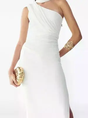 BWLDR Annie One-shoulder Ruched Maxi Dress