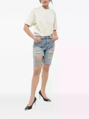 WASHINGTON DEE-CEE Distressed Studded Shorts