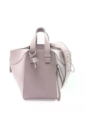 Loewe 2010-2026 Soft Grained Calfskin Compact Hammock Bag Satchel - Purple