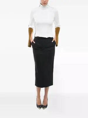 ANOUKI Pencil Midi Skirt With Rear Slit