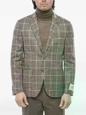 Corneliani Gingham-check Single-breasted Jacket - Brown