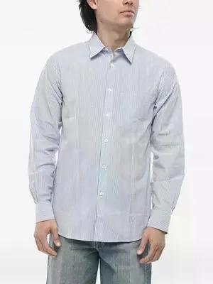 PAOLO PECORA Striped Breast-pocket Shirt - White
