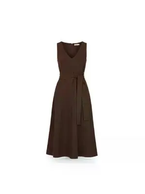 P.a.r.o.s.h Belted V-neck Midi Dress