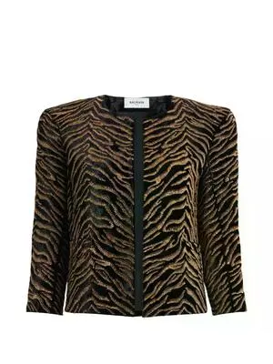 Balmain Velvet Jacket With Tiger Embroidery - Black