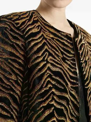 Balmain Velvet Tiger Embroidery Jacket