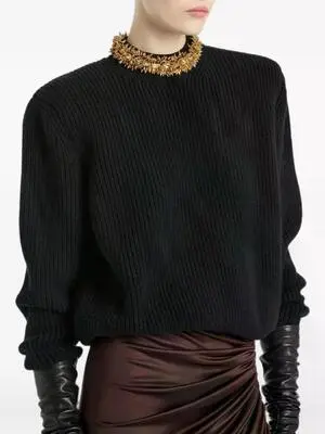 Balmain Cashmere Sweater With Removable Embroidered Trim