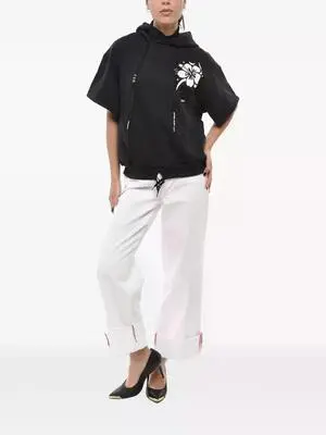 APRES SURF Short-sleeve Hoodie With Logo Print