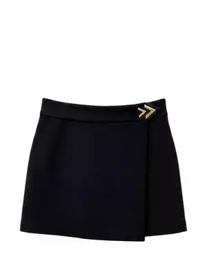 Valentino Garavani Vlogo-detail Wrap Mini Skirt - Black