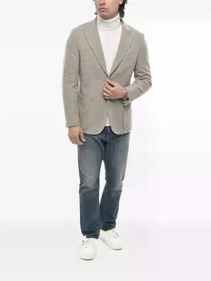 PAOLO PECORA Bouclé Patch-pocket Blazer - Neutrals