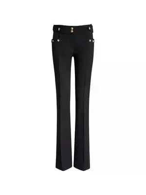 Balmain Pleated Wool Gabardine Trousers - Black