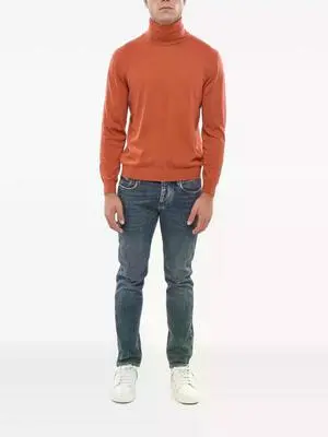 Malo Cashmere Turtleneck Sweater - Orange